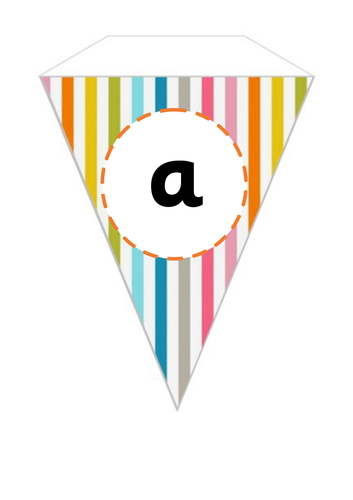 colourful stripes stripy display bunting numbers and letters classroom ...