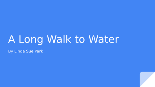 A Long Walk to Water Narrative Unit of Work | Teaching Resources