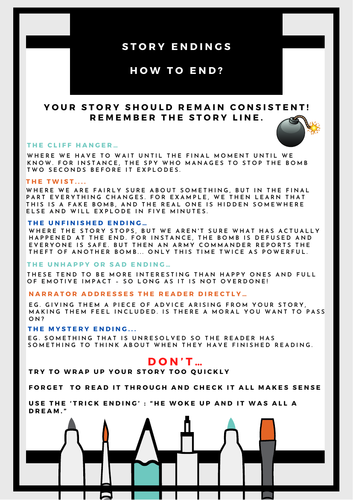 How to end a story? Story Endings sheet. | Teaching Resources