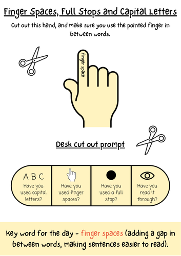 Year 1 Resources - Finger Spaces, Capital Letters and Full Stops ...