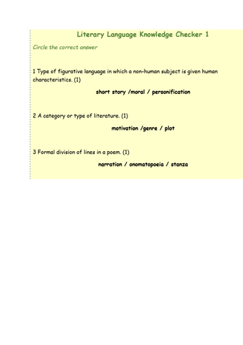 Language Features Activity Quiz - Dyslexia Friendly | Teaching Resources