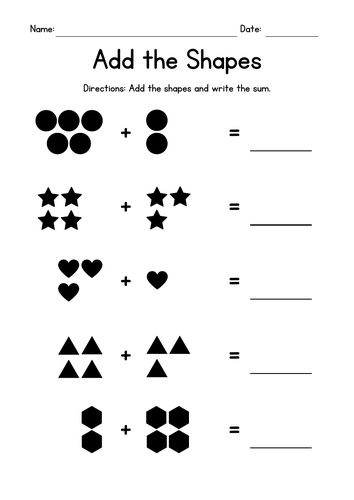 Adding Shapes - Addition Worksheets | Teaching Resources