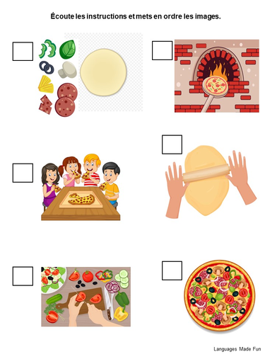 La Pizza - Listening Comprehension Activities | Teaching Resources