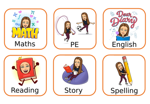 Bitmoji visual timetable template | Teaching Resources