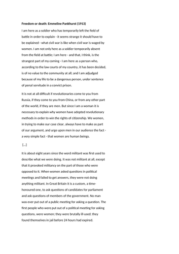 Feminist speeches and speech writing | Teaching Resources