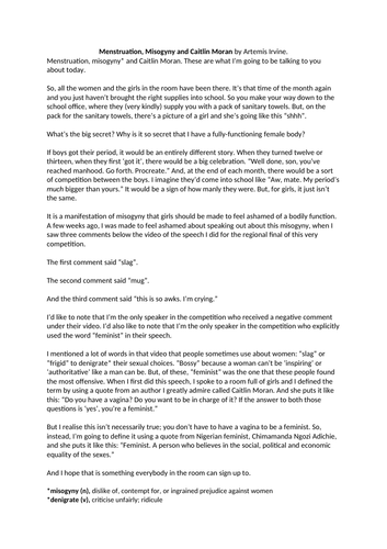 Feminist speeches and speech writing | Teaching Resources