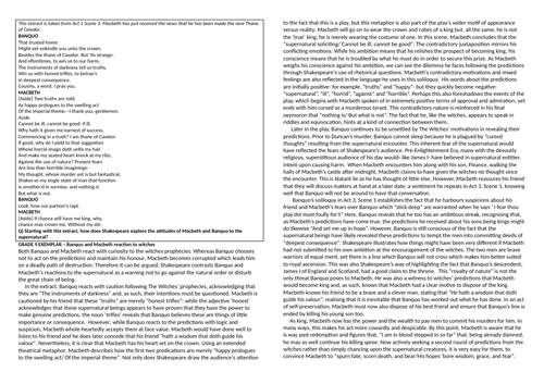 Macbeth supernatural timeline | Teaching Resources