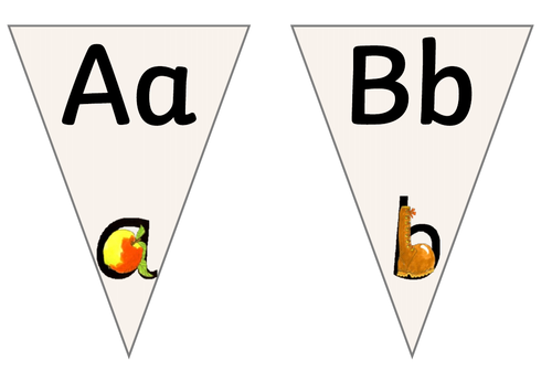 Upper and Lower case Alphabet Bunting with RWI alphabet | Teaching ...