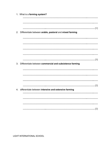 Geography quiz - Food production and industry | Teaching Resources