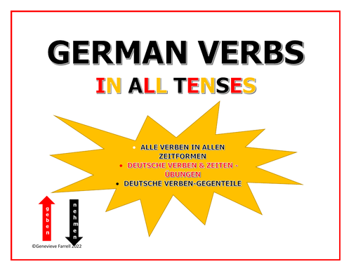 German Verbs in All Tenses | Teaching Resources