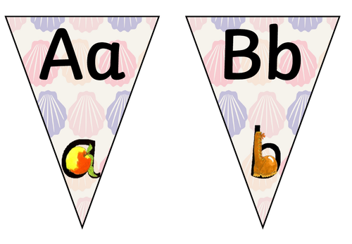 Upper and Lower case Alphabet Bunting with RWI alphabet | Teaching ...