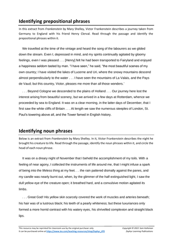 A Level Language - Grammar - Phrases (lesson 3) | Teaching Resources