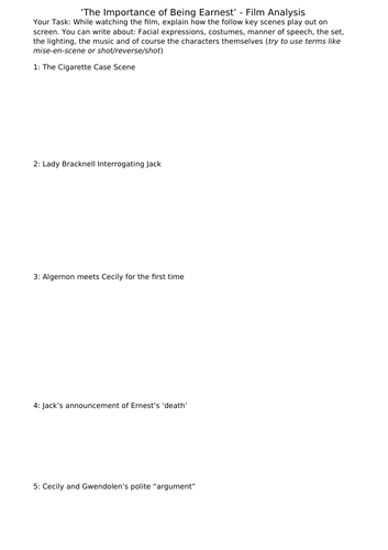 Importance of Being Earnest Entire SOW | Teaching Resources