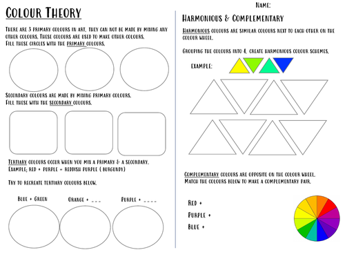 Colour Theory Worksheet | Teaching Resources