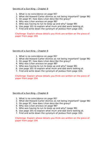 SECRETS OF A SUN KING: READING VIPERS UNIT - EGYPTIANS | Teaching Resources