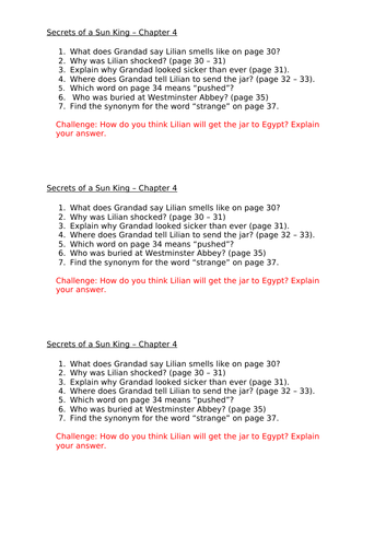 SECRETS OF A SUN KING: READING VIPERS UNIT - EGYPTIANS | Teaching Resources