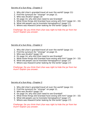 SECRETS OF A SUN KING: READING VIPERS UNIT - EGYPTIANS | Teaching Resources