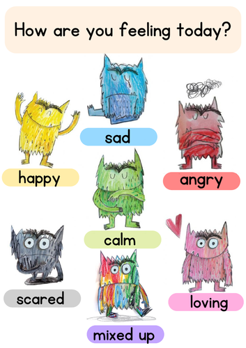 Colour monster how are you feeling poster | Teaching Resources