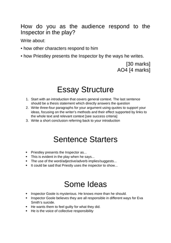 An Inspector Calls: Full English Literature GCSE Scheme | Teaching ...