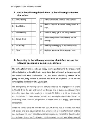 An Inspector Calls: Full English Literature GCSE Scheme | Teaching ...