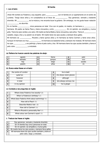 Viva 1 familia, ¿cómo eres?, mi casa - family, descriptions, home (9 ...