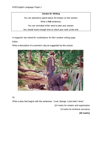 Language Paper 1 Introductory Lessons | Teaching Resources