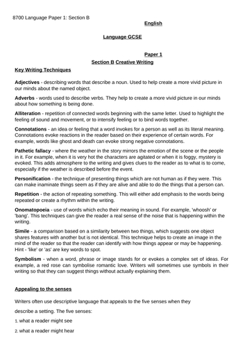 Language Paper 1 Introductory Lessons | Teaching Resources