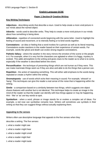 Language Paper 1 Introductory Lessons | Teaching Resources