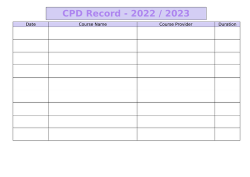 CPD Record - Purple Design | Teaching Resources