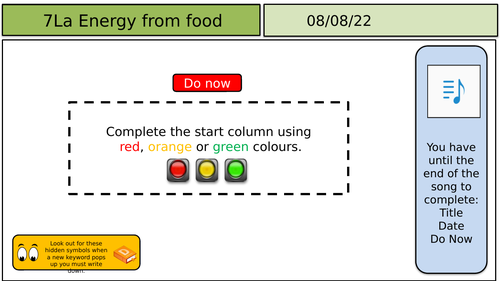 7La - Energy from Food - KS3 - Edexcel | Teaching Resources