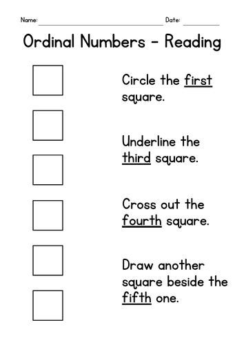 Ordinal Numbers - Reading Worksheets | Teaching Resources