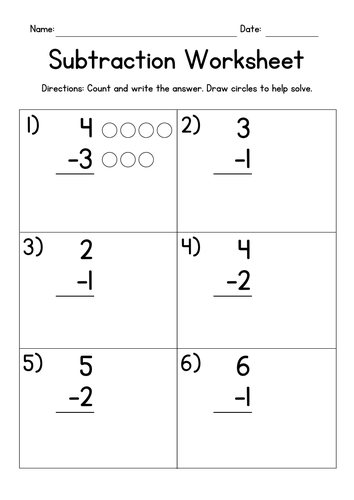 Subtraction in Columns Worksheets | Teaching Resources
