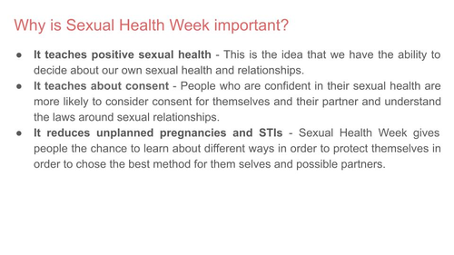 Sexual Health Awareness Week | Teaching Resources