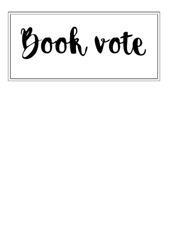 Book vote sign | Teaching Resources