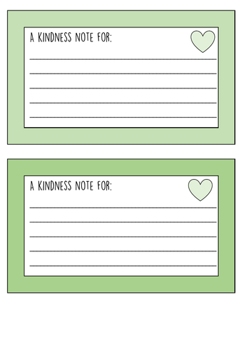 Kindness note | Teaching Resources