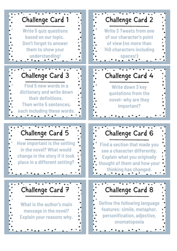 GCSE English Fast Finishers | Teaching Resources