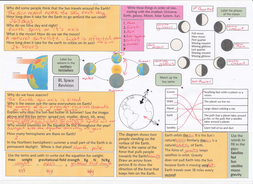 Space 8L Exploring Science Revision Mat | Teaching Resources