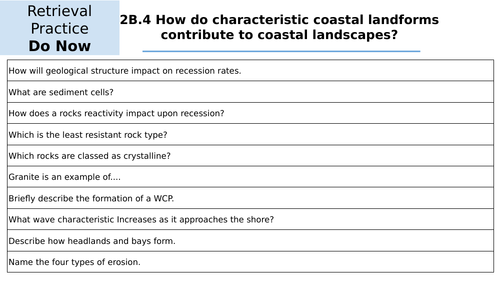 Edexcel A level Geography - Coastal Landscapes - EQ2. | Teaching Resources