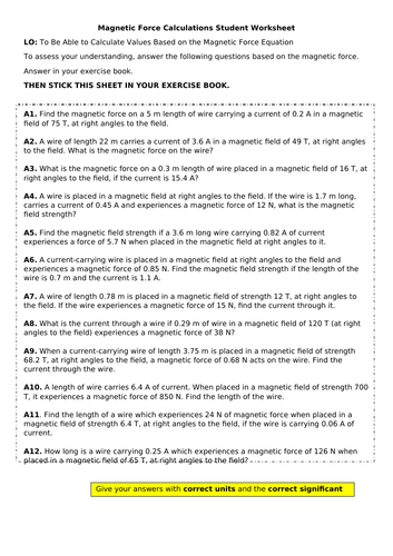 A-Level Magnetic Fields Scheme of Work | Teaching Resources