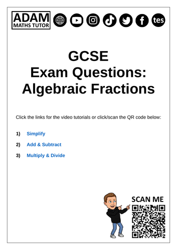 GCSE Algebraic Fractions Worksheets, Exam Questions & Solutions ...