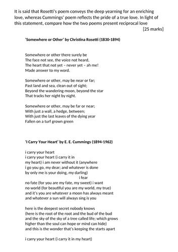 English Literature A-Level Unseen Poetry Pack | Teaching Resources