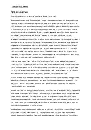 The Crucible - lessons, revision tasks and resources | Teaching Resources