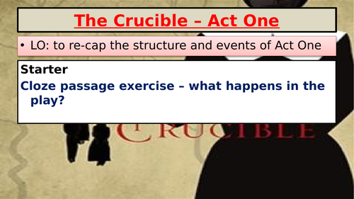 The Crucible - lessons, revision tasks and resources | Teaching Resources