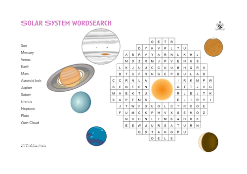 Solar System word search | Teaching Resources