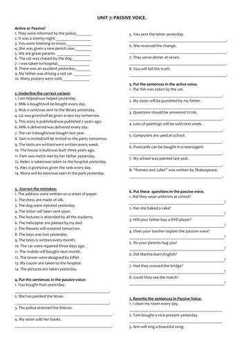Passive voice exercises. | Teaching Resources
