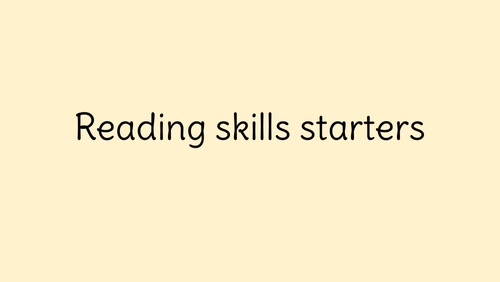 Morning Starter - Picture Reading Skills Questions | Teaching Resources