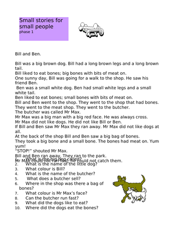 Small Stories for Comprehension Practice | Teaching Resources