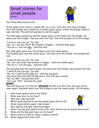 Small Stories for Comprehension Practice | Teaching Resources