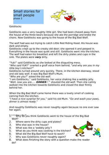 Small Stories for Comprehension Practice | Teaching Resources