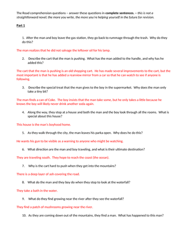 The Road - IB and A-level SoW with resources | Teaching Resources